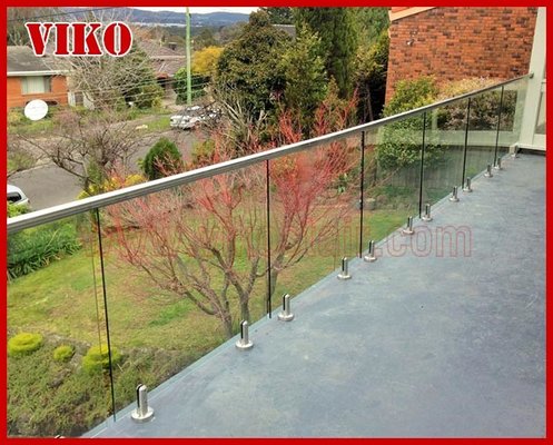 Glass Spigot For Glass Railing VH110SB Glass Spigot Tempered glass 304 stainless steel UChannel Cap Handrail RailingClea