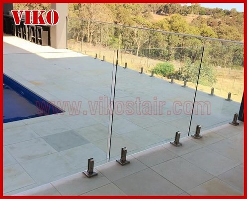 Glass Spigot For Glass Railing VH110SB Glass Spigot Tempered glass 304 stainless steel UChannel Cap Handrail RailingClea