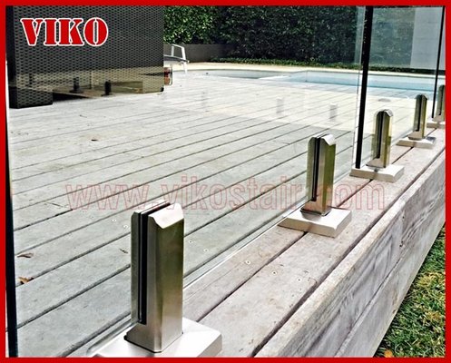 Glass Spigot For Glass Railing VH110SB Glass Spigot Tempered glass 304 stainless steel UChannel Cap Handrail RailingClea