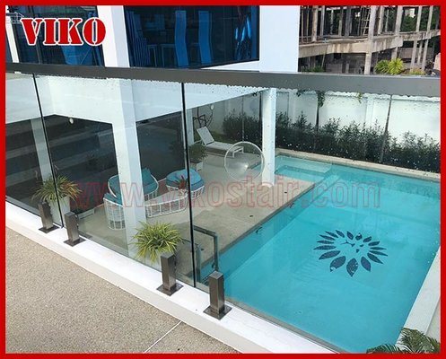 Glass Spigot For Glass Railing VH112SB Cap Handrail Glass Spigot Tempered glass 304 stainless steel UChannel RailingClea