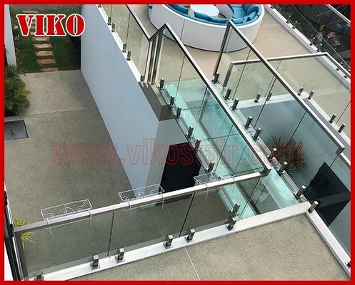 Glass Spigot For Glass Railing VH113SB 304 stainless steel Cap Handrail Glass Spigot Tempered glass UChannel RailingClea