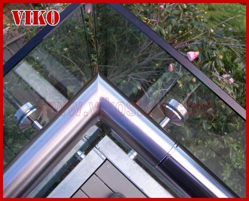 Glass Spigot For Glass Railing VH117SB Tempered glass 304 stainless steel Cap Handrail Glass Spigot UChannel RailingClea