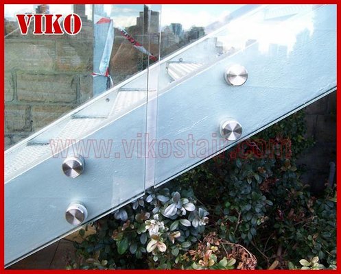Glass Spigot For Glass Railing VH117SB Tempered glass 304 stainless steel Cap Handrail Glass Spigot UChannel RailingClea