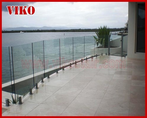 Glass Spigot For Glass RailingVH119SB Railing Clean Tempered glass 304stainless steel Cap Handrail Glass Spigot UChannel