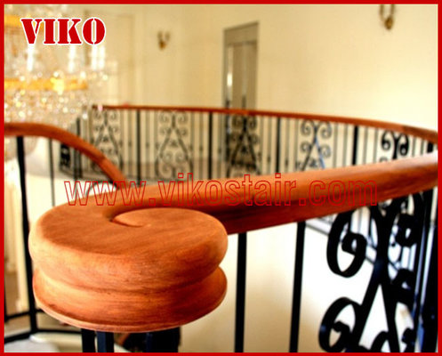 Wrought Iron Staircase VK106S  WroughtIron Handrail Tread Marble,Railing tempered glass, Handrail b eech Stringer,carbon