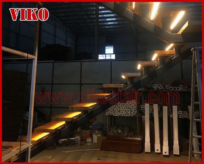 Straight Stringer Staircase VK05S Tempered Glass, 304 Stainless steel glass stainoff,stainless steel handrail