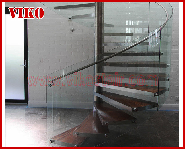 Spiral Staircase VH26S    Tread Tempered glass Handrail304 Stainless Steel Stainless Steel Stair  Handrail Railing Glass
