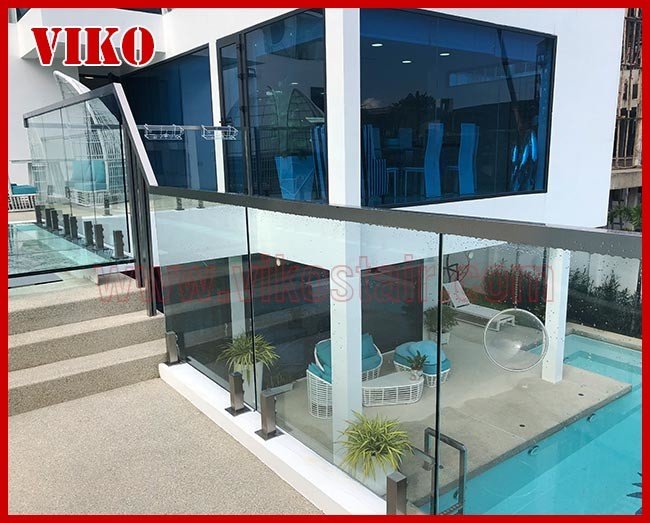 Glass Spigot For Glass Railing VH112SB Cap Handrail Glass Spigot Tempered glass 304 stainless steel UChannel RailingClea