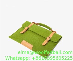 China top quality factory price felt laptop sleeve with leather handle supplier