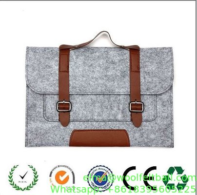 hot items customized Felt Laptop Sleeve with leather bulk buy from China supplier