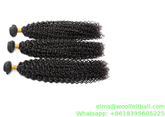 Factory price black women natural color virgin Brazilian hair weft afro kinky curl human hair weave supplier
