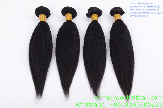 Mongolian Virgin Human hair,coarse kinky straight,Italian yaki wave texture human hair supplier