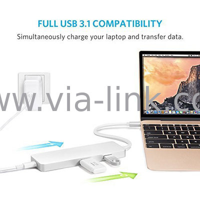 2018 Latest Aluminum Alloy Portable USB Hub 3.1 High Speed Type C PD Powered USB Hub For Charger