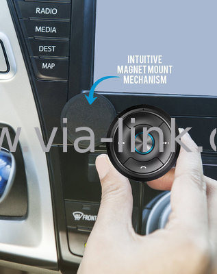 Via-Link Bluetooth Car Kit Hands-Free Wireless Talking & Music Streaming Receiver with Dual Port USB Car Charger
