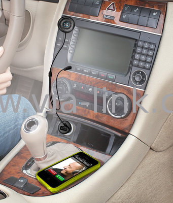 Via-Link Bluetooth Car Kit Hands-Free Wireless Talking & Music Streaming Receiver with Dual Port USB Car Charger