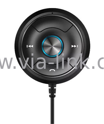 Via-Link Bluetooth Car Kit Hands-Free Wireless Talking & Music Streaming Receiver with Dual Port USB Car Charger