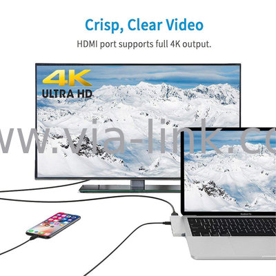 Wholesale 7 in 1 Dual USB-C HUB with 4K HD And Card reader Multiport HUB Adapter for Macbook Pro