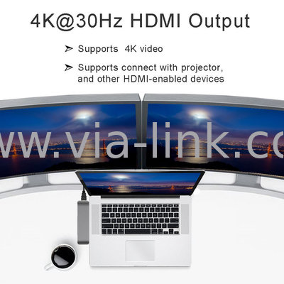 USB C Hub Macbook Pro  Thunderbolt 3 Dock Aluminum USB Hub for 2016/2017 MacBook Pro 13" & 15" 4K  USB data