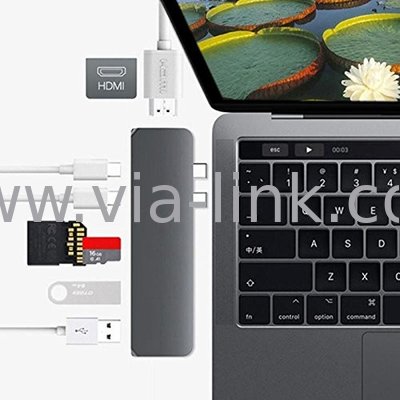 MacBook Pro Dock,Thunderbolt 3 Adapter USB C  Hub for Apple MacBook Pro 2016 2017 13" 15" Multi-port Type-C Adapter