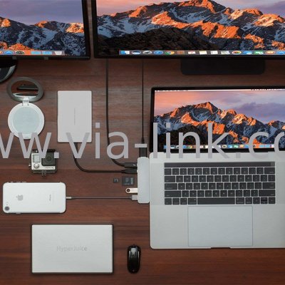 Type-C USB-C Hub Adapter For MacBook Pro SD/Micro SD CardReader Dual USB 3.0 Polt and  Type-C USB3.1 hub