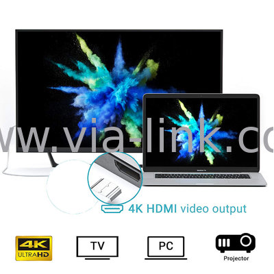 7-in-1 USB C Hub for 2016/2017 MacBook Pro 13” and 15”, Aluminum USB C Adapter with 40Gbs Thunderbolt 3,100W PD charging