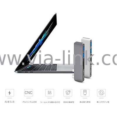 Multifunction Thunderbolt 3 USB-C Hub for MacBook Pro USB-C Adapter with Type C PD Charging Port HD HUB
