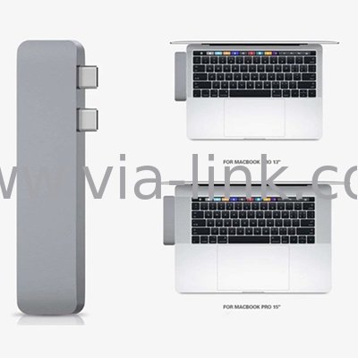 Newest Type-C USB C Hub Macbook Pro  Thunderbolt 3 Dock, HomeSpot Aluminum USB Hub for 2016/2017/2018 MacBook Pro
