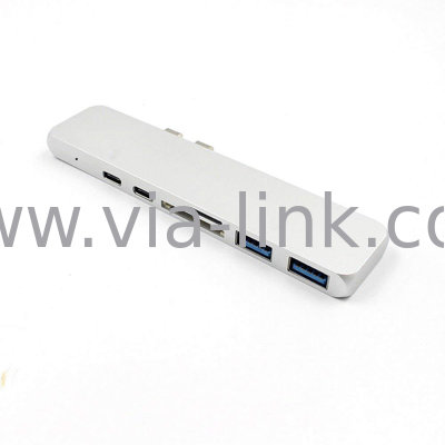 Newest Type-C USB C Hub Macbook Pro  Thunderbolt 3 Dock, HomeSpot Aluminum USB Hub for 2016/2017/2018 MacBook Pro