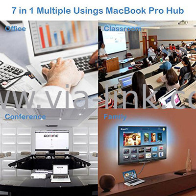 USB C Hub Type C Adapter, Compatible with MacBook Pro 2016/2017/2018 13"15" 40Gbs Thunderbolt 3,Type C Data Port,4K 