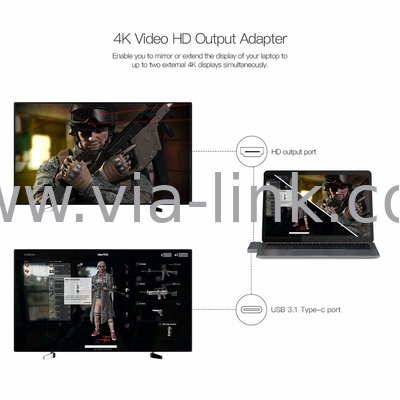 Type-C DUO Adapter 50Gbps for MacBook Pro 2017/2016 13" 15",7in1 USB-C 100W Power Delivery,USBC 5Gbps Data hub adapter