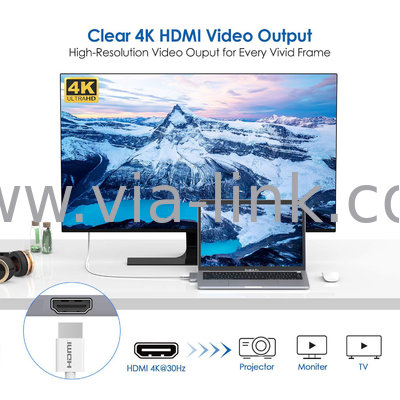 Type-C DUO Adapter 50Gbps for MacBook Pro 2017/2016 13" 15",7in1 USB-C 100W Power Delivery,USBC 5Gbps Data hub adapter