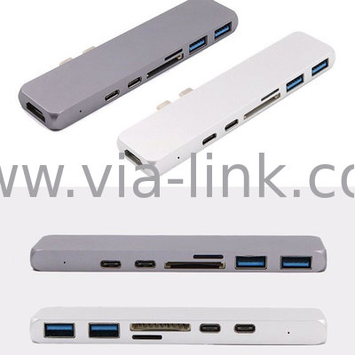 3.1 Type C Hub Dual USB-C HUBs /Card Reader Special for Notebook up to 40GB/s Data Transfer