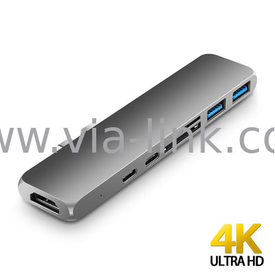 3.1 Type C Hub Dual USB-C HUBs /Card Reader Special for Apple Macbook Pro with Thunderbolt 3 up to 40GB/s Data Transfer