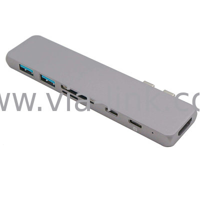 USB-C to Digital AV Portable Adapter with 40Gbps Thunderbolt 3,100W Power Delivery,4K ,2 USB 3.0,SD/Micro SD Card