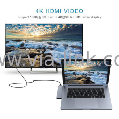 New product USB-C Hub 7 in 1 thunderbolt 3 usbc Docking station hub for 2016 2017 2018 macbook pro adapter HUB