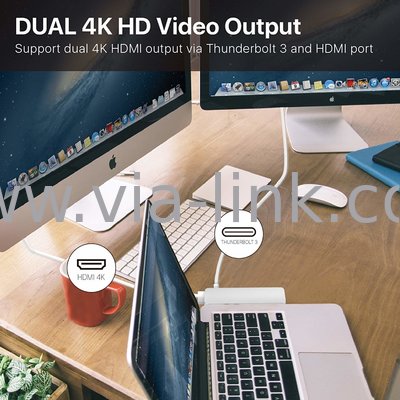 7-in-1 USB C Hub for 2016/2017/2018 MacBook Pro 13” and 15”,USB C Adapter with 40Gbs Thunderbolt 3,4k @30Hz