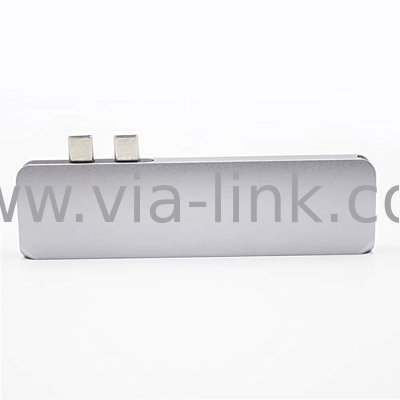 Best Type-C Duo Adapter 50Gbps MacBook Pro 2018 2017 2016 13" 15",USB-C 100W Power Delivery,USBC 5Gbps Data,4K 