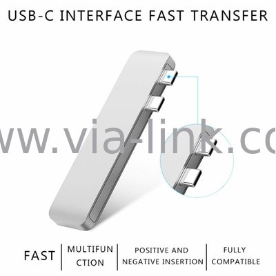 6 in 1 Multi-Port Dual Type C Adapter with USB-C Thunderbolt 3 PD and Data Transfer Port,2X USB 3.0 Ports,SD card reader