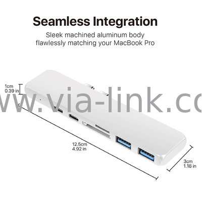 USB C Hub 7 in 1 Adapter Dual Type C Docking Station to 40Gbps Thunderbolt 3,Dual USB 3.0 4K 30Hz  SD&TF Card reader