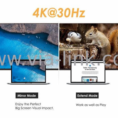 Aluminum 3 in 1 USB C Hub Adapter to  4K USB 3.0 Thunderbolt 3 Port Type C Hub Adapter Digital Multiport Converter