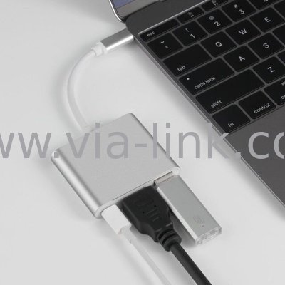 USB C to  Adapter USB C Hub Multiport Adapter 3 in 1 Hub with USB 3.0,4k  and PD Delivery for Macbook Pro