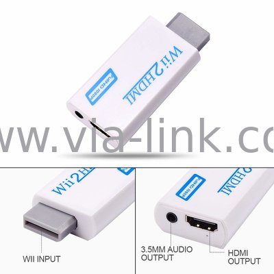 Wii to  Converter Adapter with 3,5mm Audio Jack and  Output for Nintendo wii2
