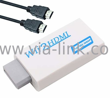 Wii to  Converter Adapter with 3ft High Speed  Cable Wii2 Adapter Output Video Audio with 3.5mm Jack Audio