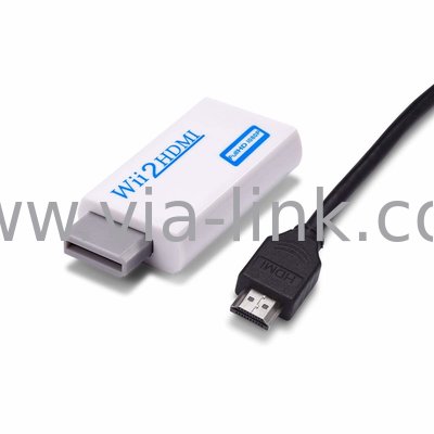 Wii to  Converter Adapter with 3ft High Speed  Cable Wii2 Adapter Output Video Audio with 3.5mm Jack Audio