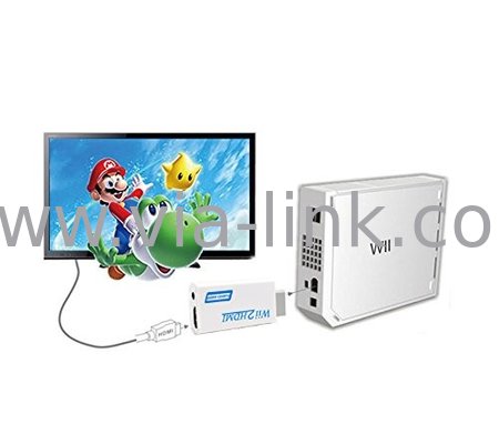Wii to  Converter Adapter with 3ft High Speed  Cable Wii2 Adapter Output Video Audio with 3.5mm Jack Audio