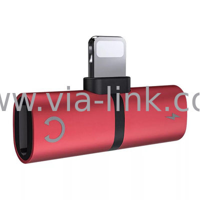 2 in 1 Dual Mini Jack Adapter Capsule Lightning Charger and Headphone Adapter Splitter Compatible with Phone