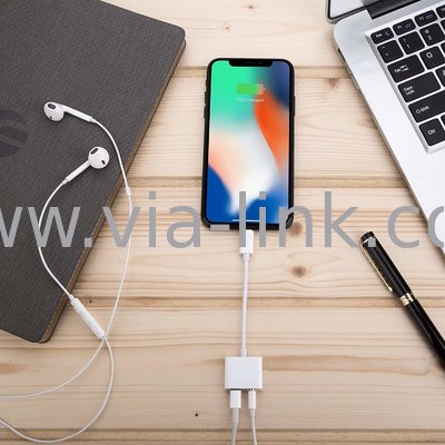 3.5 mm Headphone Jack Adapter Charger Converter 2 in 1 DC 3.5mm Earphone Audio Charging Splitter for iPhone and iPad