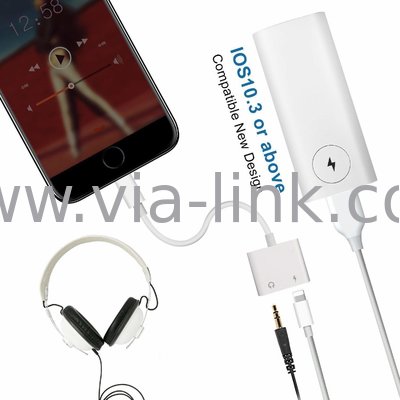 3.5 mm Headphone Jack Adapter Charger Converter 2 in 1 DC 3.5mm Earphone Audio Charging Splitter for iPhone and iPad
