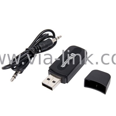 USB Bluetooth Receiver for Car, Music Streaming Car Kit, Portable Wireless Audio Adapter 3.5mm Aux Cable