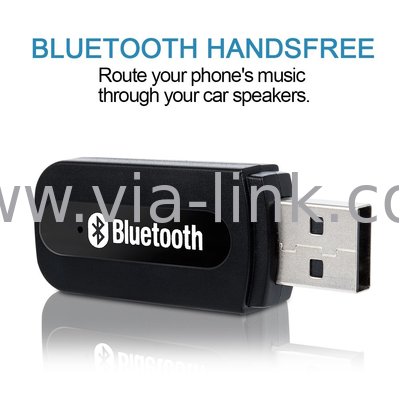 USB Bluetooth Receiver for Car, Music Streaming Car Kit, Portable Wireless Audio Adapter 3.5mm Aux Cable